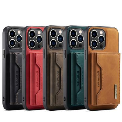China Magnetic Detachable Leather Wallet Case Cover For iPhone 15 Pro Max Luxury Card Pocket Case for sale