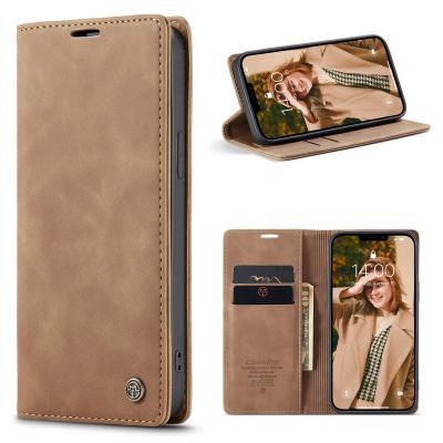 China Blue TPU Leather CaseMe Luxury Wallet Card Bag Magnetic Phone Shell Holder for iPhone 14 Pro Max for sale