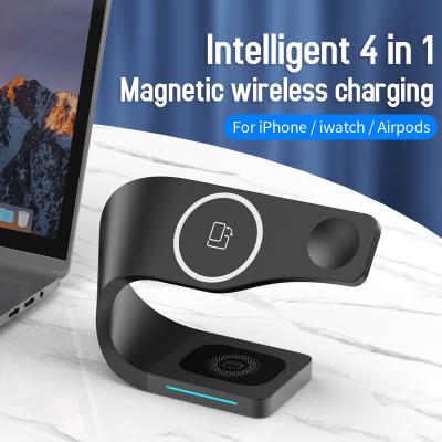 China 4 in 1 Magnetic Wireless Charger Stand for iPhone 14 15W Fast Charging Dock Station for sale