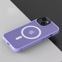 China Iphone 14 Case With Frosted Magnetic Ring Metal Button Dustproof Shockproof Function for sale