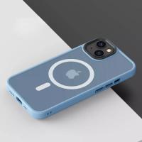 China Iphone 14 Case With Frosted Magnetic Ring Metal Button Dustproof Shockproof Function for sale