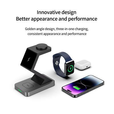 China 15w 3 in 1 Wireless Magnetic Fast Wireless Charging Station with ABS Input voltage and current 9V/2A for sale