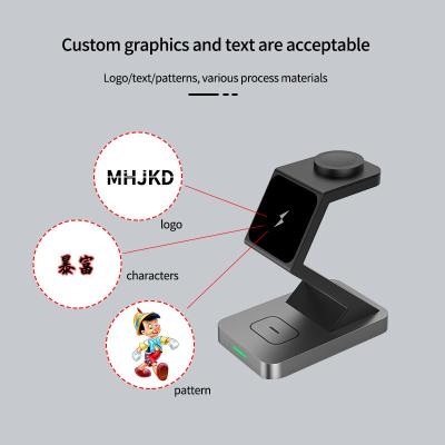China 15w 3 in 1 Wireless Magnetic Fast Wireless Charging Station with ABS Input voltage and current 9V/2A for sale