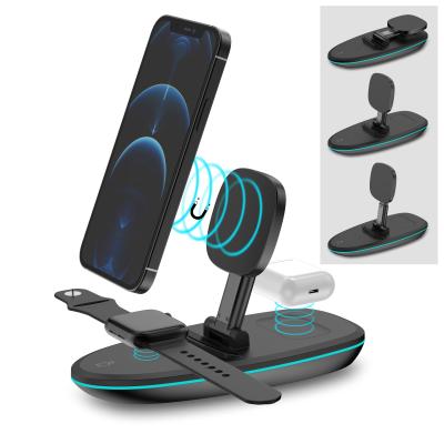 Cina Portable 15W Wireless Charger Station Fast Magnetic Charging For IPhone Multifunction in vendita