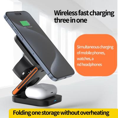 China 15W draadloos oplader voor smartwatch en telefoon Draagbare 3 in 1 oplaadoplossing Te koop