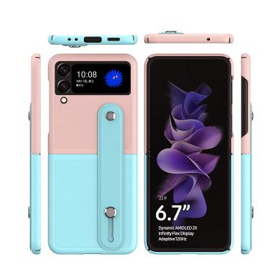 China Dark Blue Luxury Design Style Samsung Galaxy Z Flip 3 Waterproof Cover Folding Screen for sale