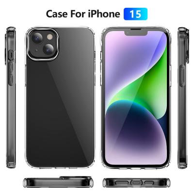China Capa transparente de alta qualidade 15 Pro MAX Para iphone 15 Plus TPU PC Case de telefone acrílico claro e duro à venda