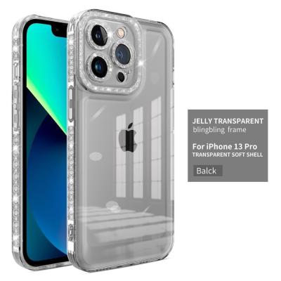 China 14 Mini Clear Cell Phone Cases for iPhone 14 Pro Max TPU Support Wireless Charge for sale