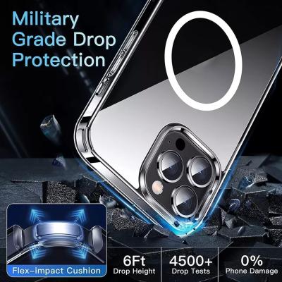 China Universal Transparent Mobile Phone Cases Shockproof Magnetic Clear Phones Cover For Iphone Xr 11 12 13 14 Phone Case for sale