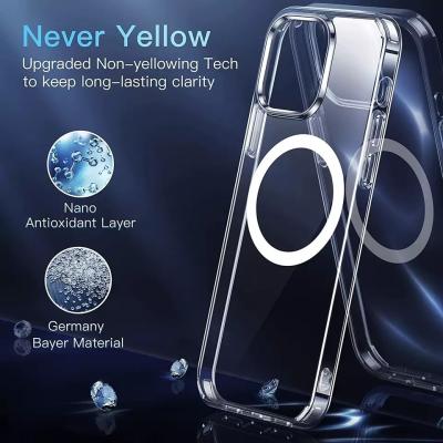 China Universal Transparent Mobile Phone Cases Shockproof Magnetic Clear Phones Cover For Iphone Xr 11 12 13 14 Phone Case for sale