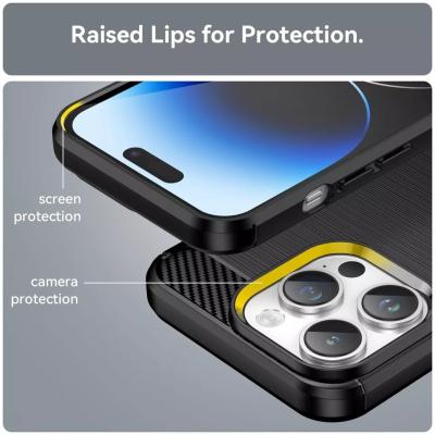 China Thin Carbon Fiber Tpu Silicone Cell Phone Cover For Iphone 13 14 Pro Max Smart Mobile Phones Case Sports Design Style for sale