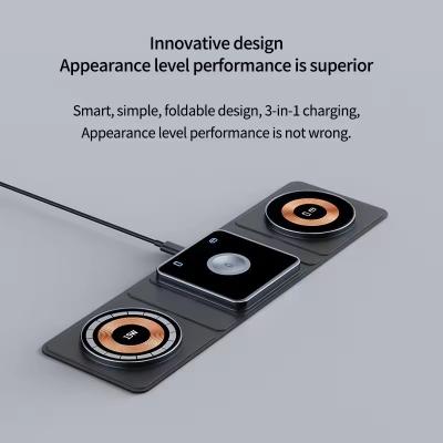 China Opvouwbare 3 in 1 draadloze oplader De perfecte oplaadoplossing voor telefoonhorloge en oortelefoon Te koop