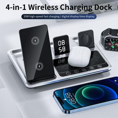 China Draadloos oplaaddock voor oortelefoon en horloge ABS Shell 9V/12-4A uitgangsstation Te koop