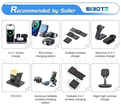 China Relógio de telefone e fones de ouvido carregador sem fio Stand 4 em 1 com 5W / 3W / 15W saída à venda