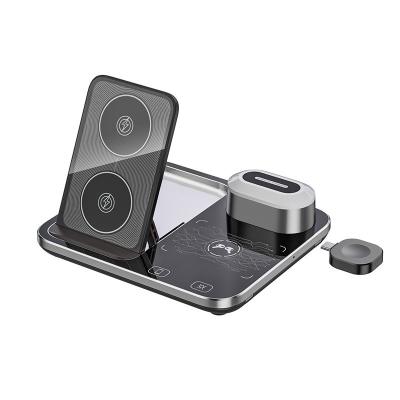 China 3 em 1 Carregador sem fio para iPhone iWatch Airpods 30W Potência máxima de saída Estação magnética multifunção à venda