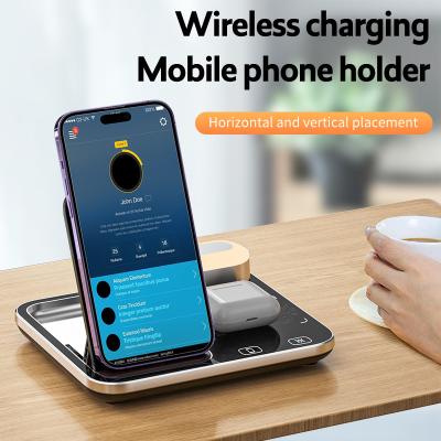 Cina 3 in 1 porta caricabatterie wireless per iPhone iWatch Airpods 30W Potenza massima di uscita Stazione magnetica multifunzione in vendita