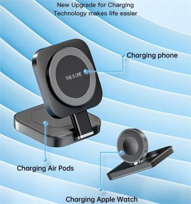 China Carregador sem fio magnético de molde privado 3 em 1 para fones de ouvido Smart Watch à venda
