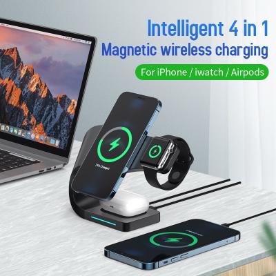 Cina Protezione inclusa 15W 4 in 1 caricabatterie magnetica wireless per iPhone iWatch e Airpods in vendita