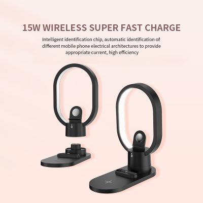 China Qi Standard 15W Wireless Charger Headphone Stand 4 In 1 Wireless Charging with ABS Material for sale