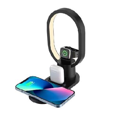 China Qi Standard 15W Wireless Charger Headphone Stand 4 In 1 Wireless Charging with ABS Material for sale