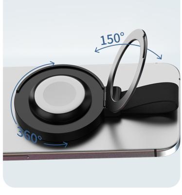 China Carregador sem fio com mini-anel de dedos magnéticos dobrável 2 em 1 com material de liga de alumínio ABS PC à venda