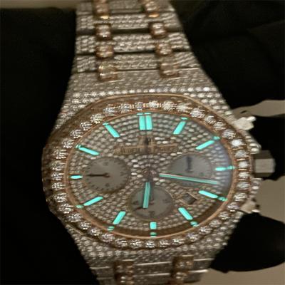 China AP 19 Carats Top Clone Bust Down Watches Bling VVS Moissanite Watch for sale