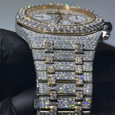 Cina Il busto automatico di Moissanite giù l'orologio ha fissato l'orologio di oro bianco analogico 14k in vendita