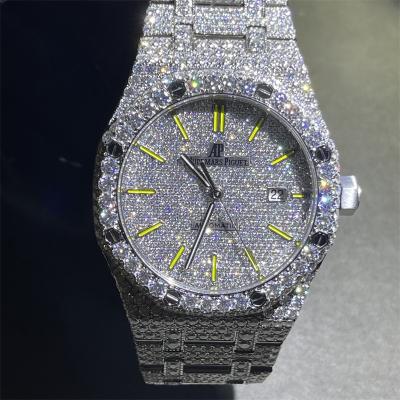 Cina Royaloak Moissanite ghiacciato verso l'esterno l'oro bianco Diamond Watch For Men dell'orologio 3EX 14k in vendita