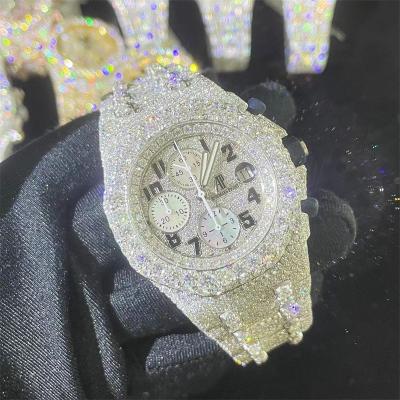 Cina Il busto automatico di Moissanite giù l'orologio ha fissato l'orologio di oro bianco analogico 14k in vendita