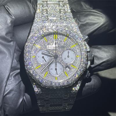 China Super Clone Replica Iced Out  VVS Moissanite Watch For Copy Moissanite AP for sale
