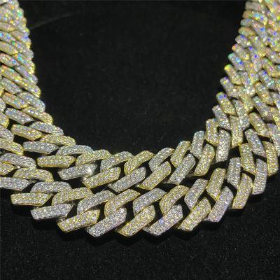 Cina Catena fuori ghiacciata 925 Sterling Silver di Cuban Link dell'oro dell'OEM 18k della catena di Miami Cuban Link in vendita