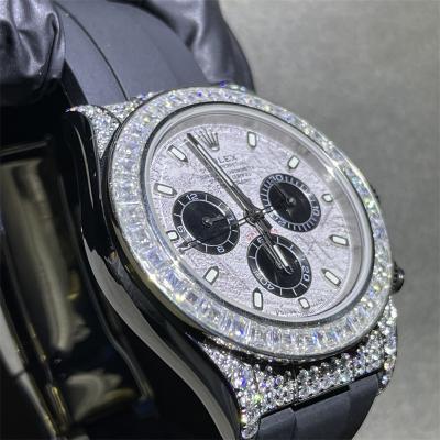 Cina Busto di lusso su misura di Moissanite di marca giù l'abitudine di acciaio inossidabile ghiacciato verso l'esterno l'orologio in vendita