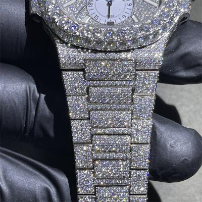 Cina GRA Moissanite su ordinazione guarda i gioielli impermeabili Diamond Watch For Rap Star in vendita