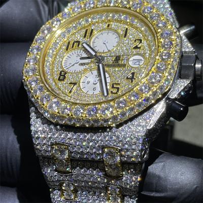 China Hand Setting Ap Automatic Mechanical  Moissanite Iced Out Watch  For Dealers for sale