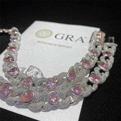 Cina Diamante a catena d'argento di Hip Hop dei gioielli di 925 su ordinazione Moissanite Cuban Link in vendita