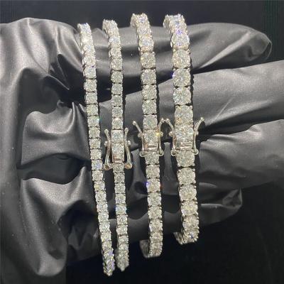 Cina Argento fine Diamond Vvs Bracelet Hip Hop della catena S925 di tennis di Moissanite dei gioielli in vendita