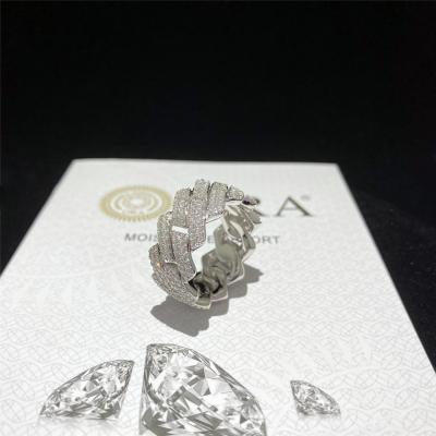 Cina Argento Diamond Jewelry di 925 Sterling Silver Moissanite Man Rings Miami Cuban Link in vendita