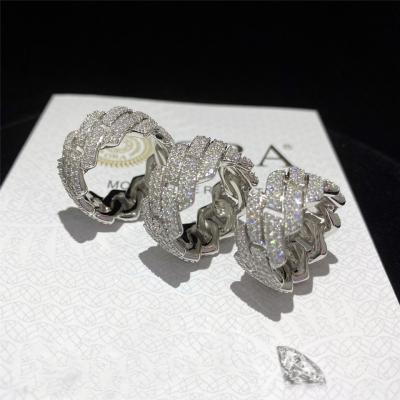 Cina Catena hip-hop dei gioielli di collegamento di 925 Sterling Silver Moissanite Ring Cuban in vendita