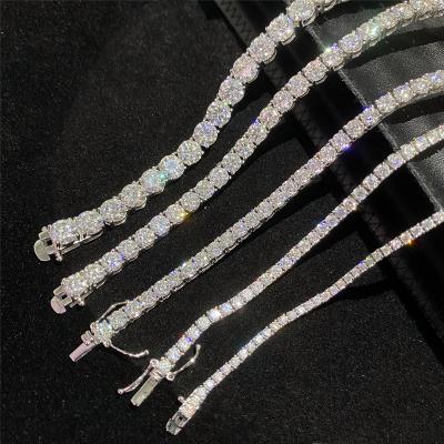 Cina Tennis Diamond Necklace Hip Hop 925 Sterling Silver di VVS Moissanites 2mm 3mm 5mm 6.5mm in vendita