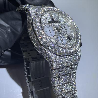 Cina Meccanico automatico di lusso dell'incastonatura di VVS Diamond Moissanite Iced Out Watch per gli uomini in vendita