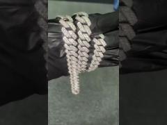 Catena fuori ghiacciata 925 Sterling Silver di Cuban Link dell'oro dell'OEM 18k della catena di Miami Cuban Link