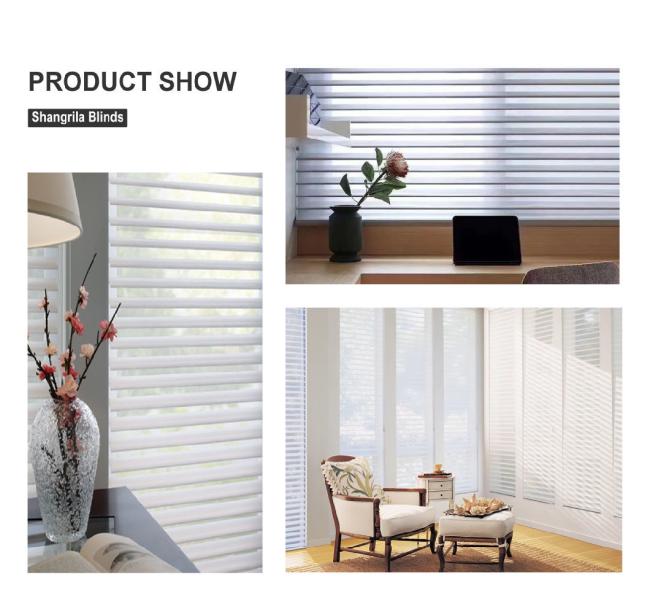 Shangrila Fabric Polyester Shangrila Roller Blinds with Valance Double Layer