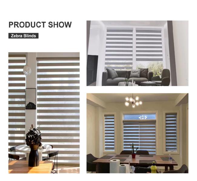 Living Room Motorized Zebra Blind with Dust Proof Function