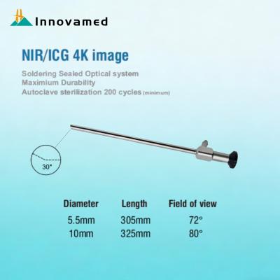 China Stainless Steel Rigid Endoscope ENT 305mm 325mm Length 4k Fluorescence Laparoscope for sale