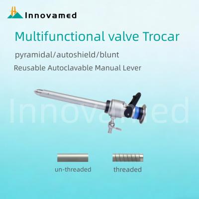 China Reusable Autoclavable Laparoscopic Instruments Multifunctional valve Trocar Manual Lever for sale
