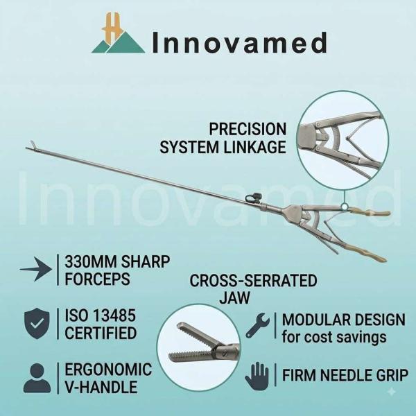 Quality STORZ 330MM STAINLESS STEEL LAPAROSCOPIC EQUIPMENT V SHAPE SURGERY NEEDLE HOLDER for sale