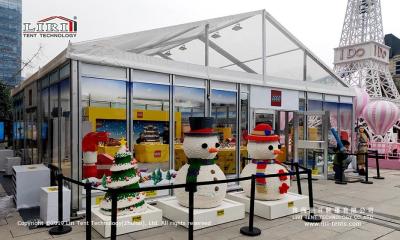 China Transparent clear span event tent with glass walls and glass doors for sale