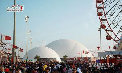 China big size diameter 60m geodesic dome tent with steel frame and PVC cover for sale