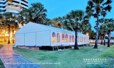 China Romantic 1000 capacity Clear Span Marquee Party Anual Conference Tent with Lining and Light for sale
