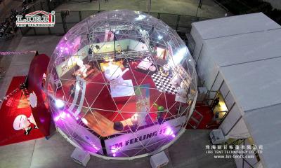 China Dia 14m Transparent PVC Cover Steel Frame Geodesic Dome Tent for sale